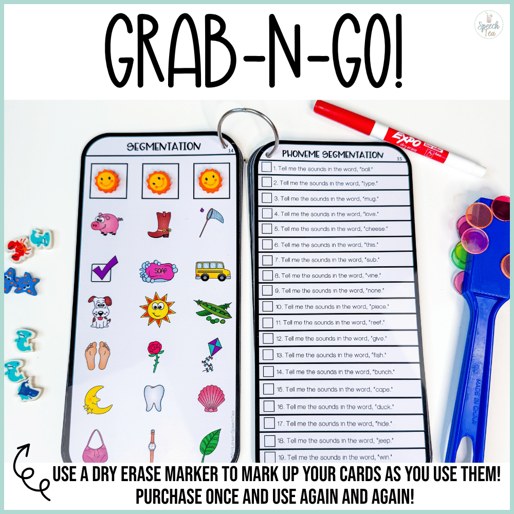 PHYSICAL Phonological Awareness Drill Card Activities for Speech Thera ...