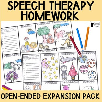 Speech Therapy Homework Color Sheets Themed Expansion Pack – SpeechTea