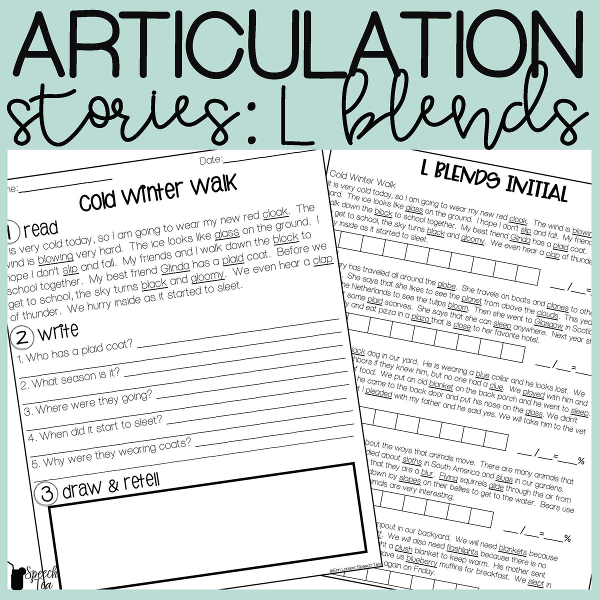 L Blends Articulation Stories – SpeechTea