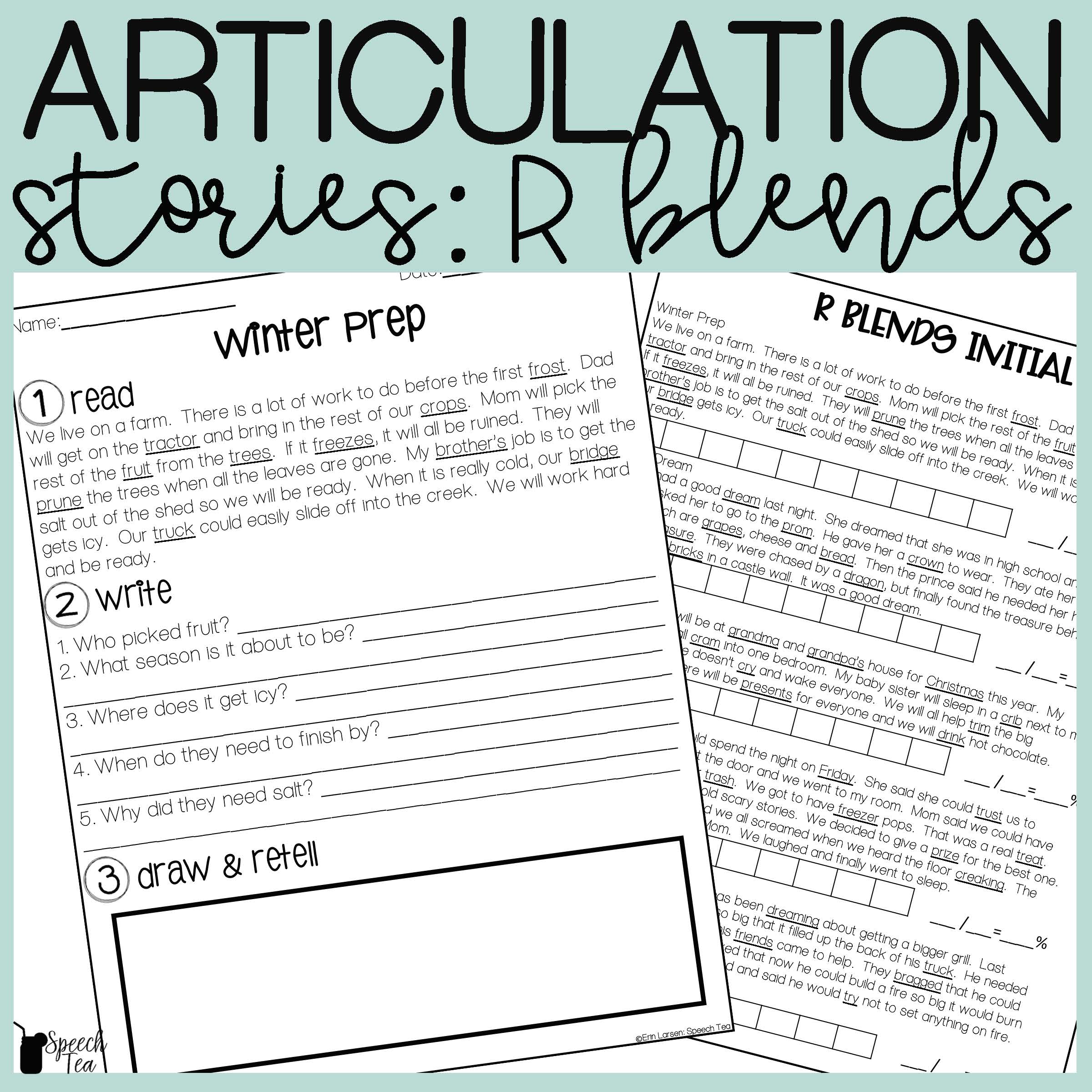 R Blends Articulation Stories – SpeechTea