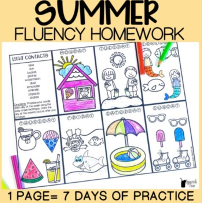 Summer Fluency Homework – SpeechTea
