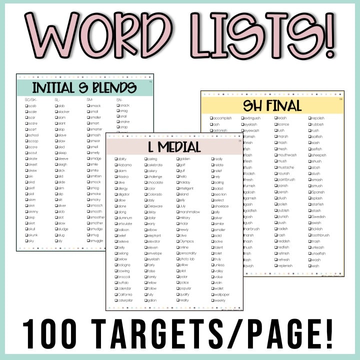 Articulation Lists Bundle – SpeechTea