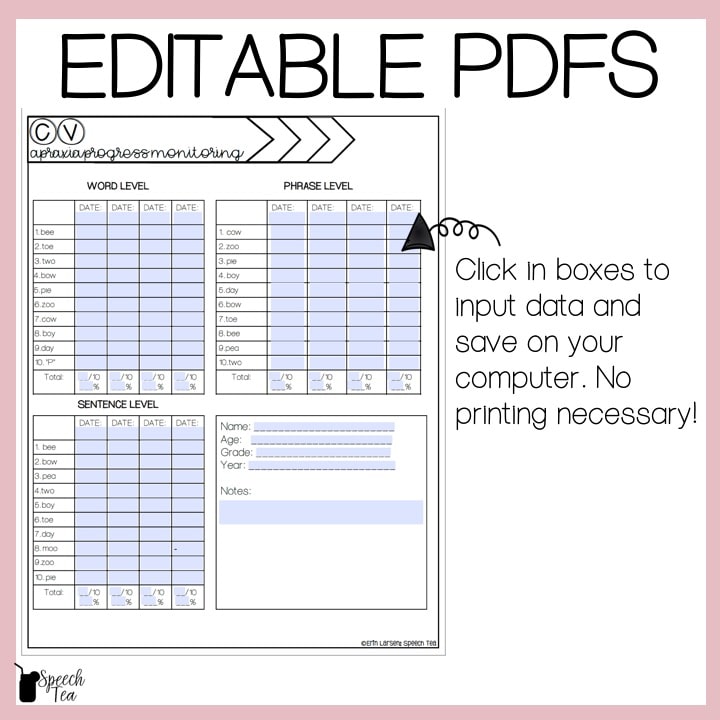 No Print Apraxia: CVCV, VC, CV, CVC – SpeechTea