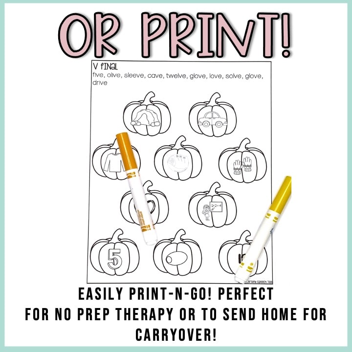 Fall Articulation Stuffer Craft – SpeechTea