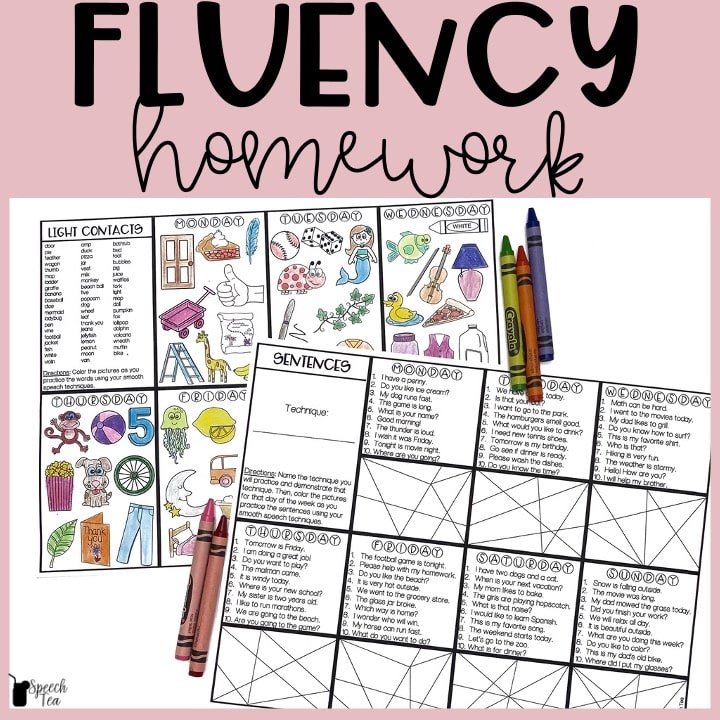 Fluency Homework Color Sheets – SpeechTea