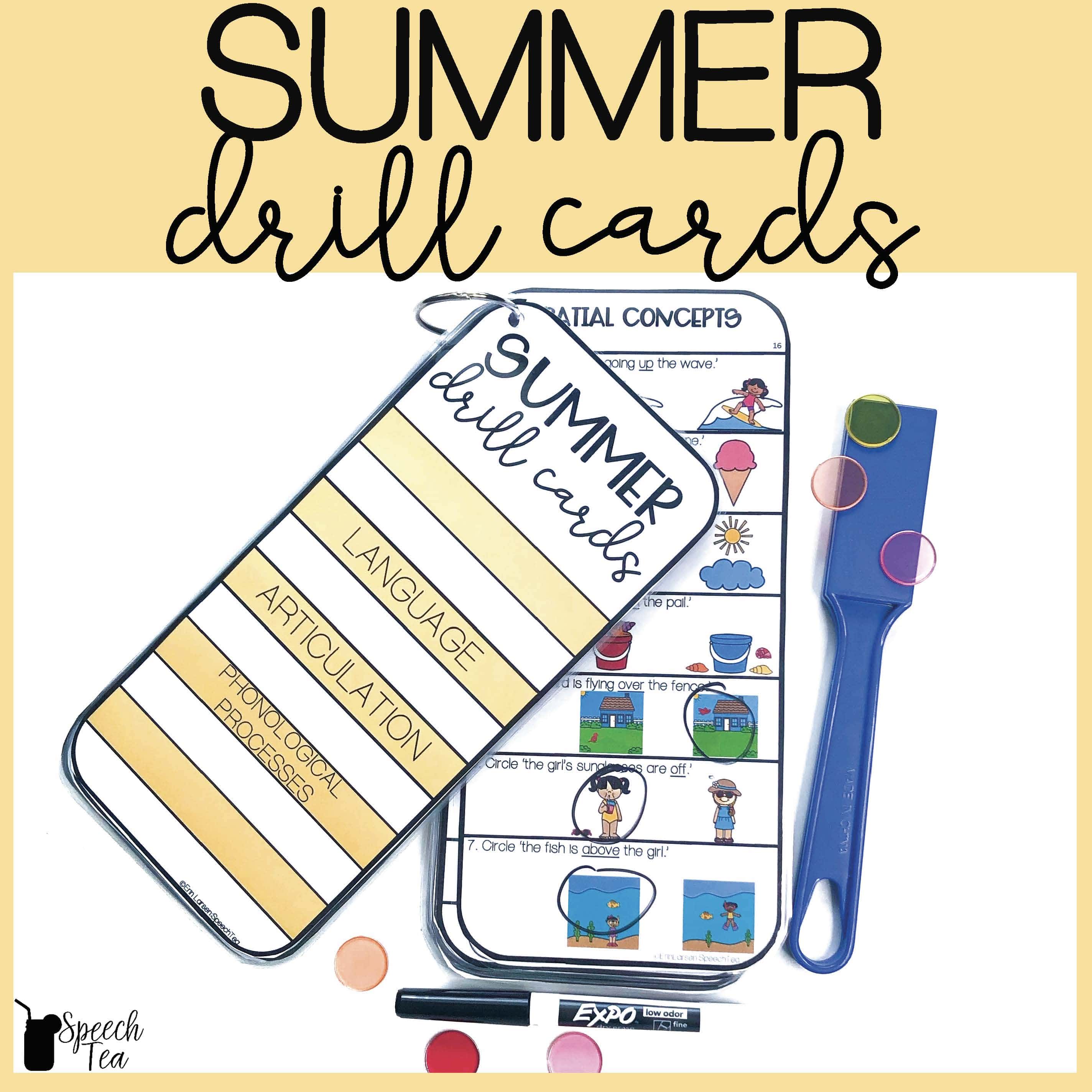 Summer Speech Therapy Drill Cards – SpeechTea