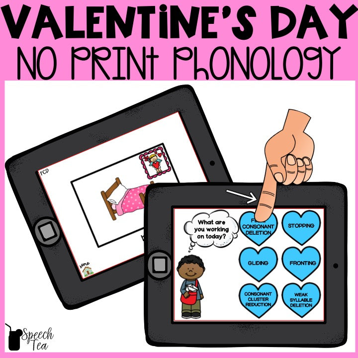 No Print Valentine's Day Phonological Processes – SpeechTea