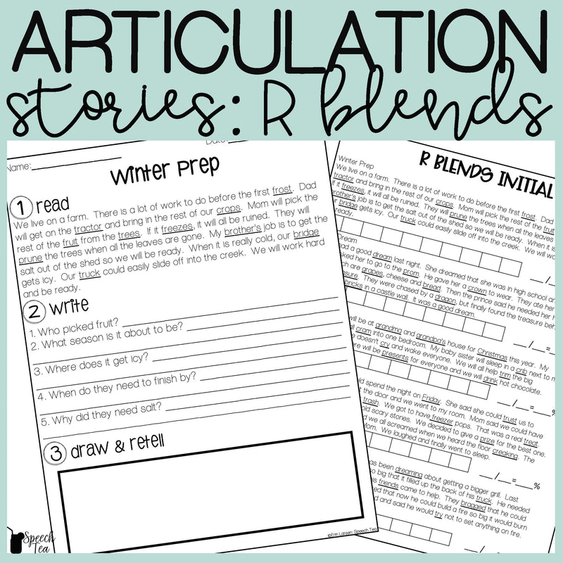 R Blends Articulation Stories – SpeechTea
