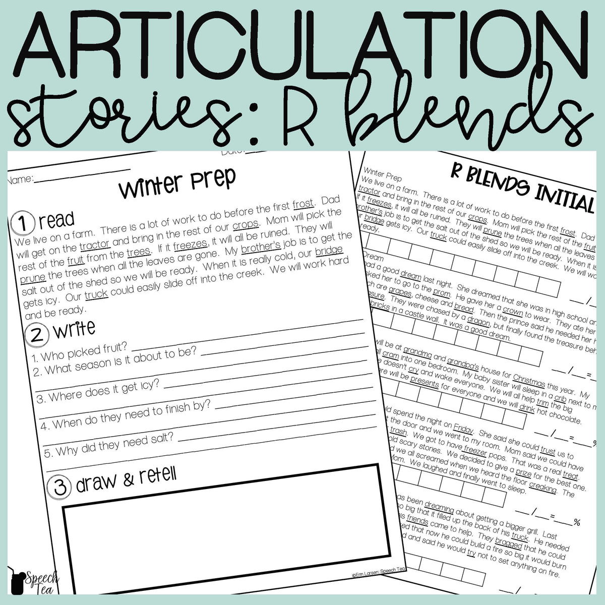 R Blends Articulation Stories – SpeechTea