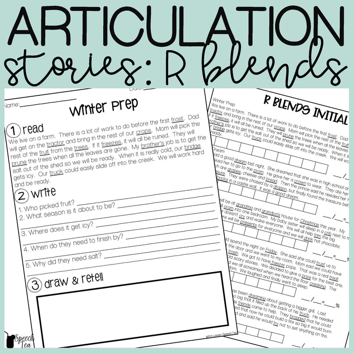 R Blends Articulation Stories – SpeechTea