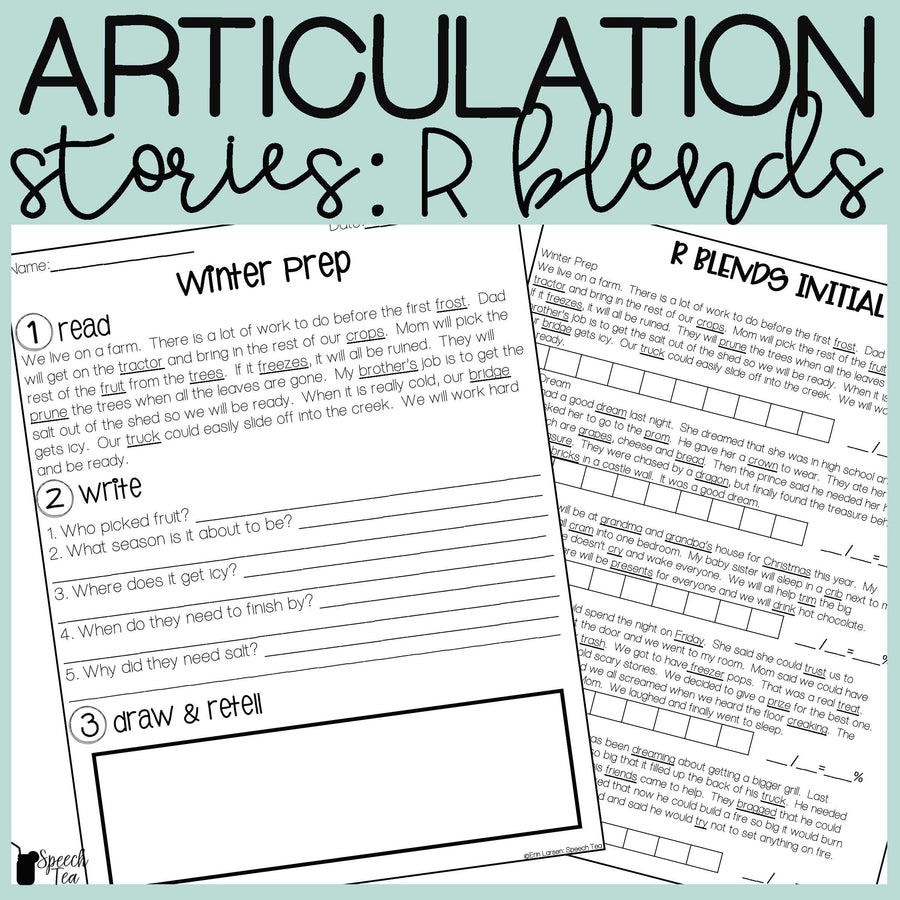 R Blends Articulation Stories – SpeechTea