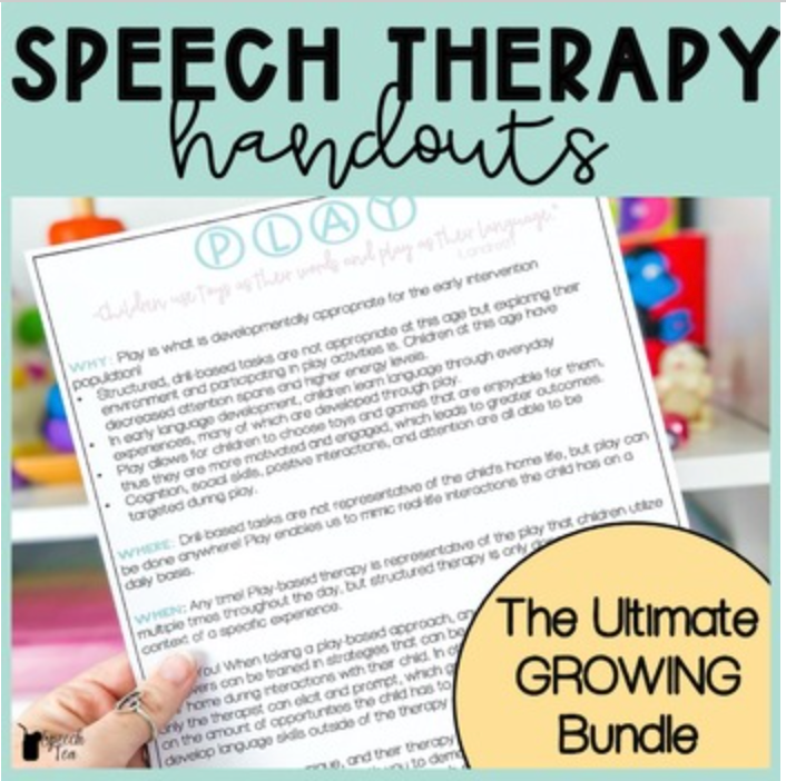 The Ultimate Toolkit of Speech Therapy Handouts GROWING Bundle – SpeechTea