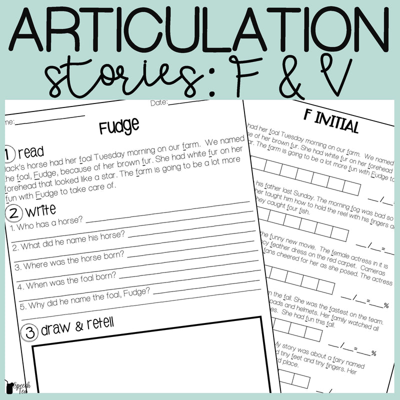 F and V Articulation Stories – SpeechTea